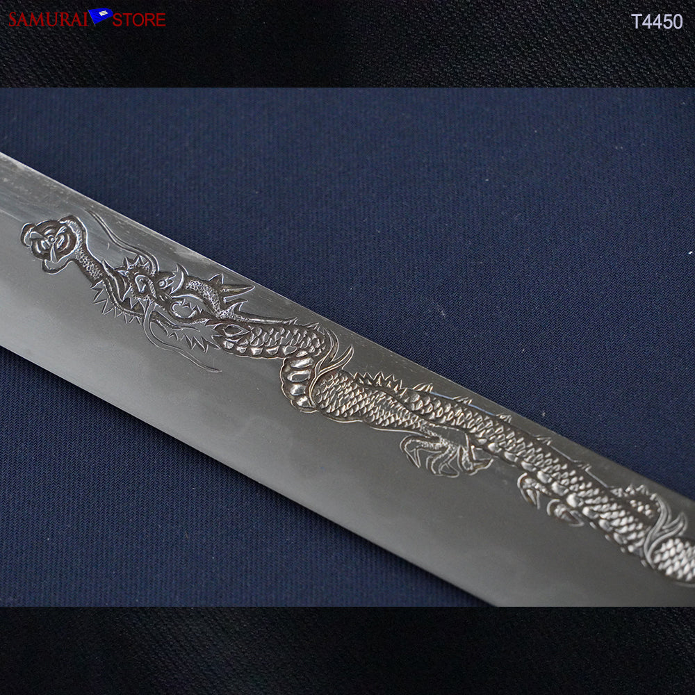 T4450 Katana Sword Tadatsuna Dragon Engravings w/ Antique Ornate ...