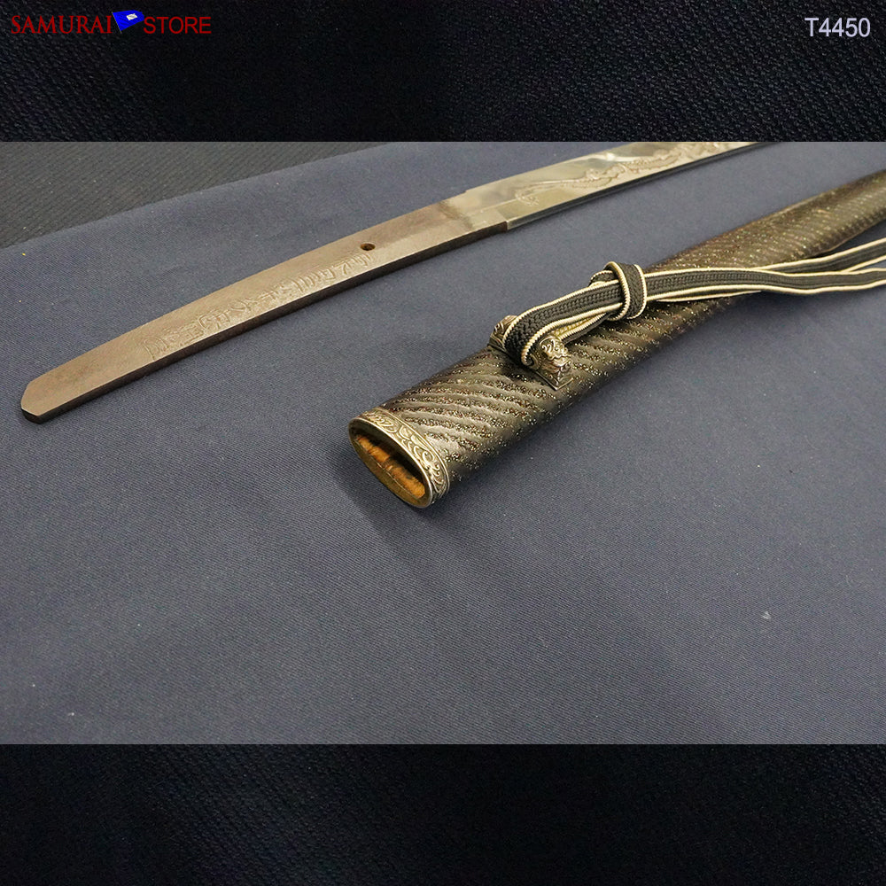 T4450 Katana Sword Tadatsuna Dragon Engravings w/ Antique Ornate ...
