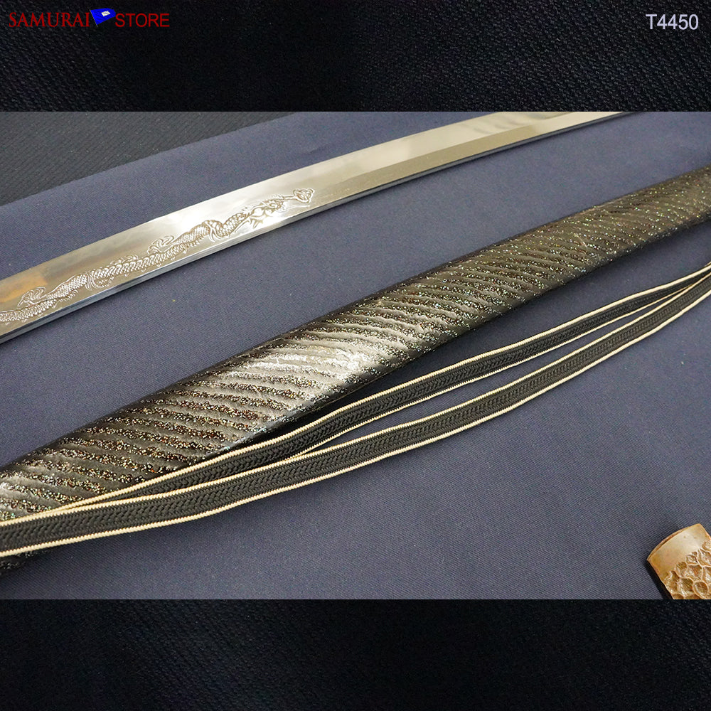 T4450 Katana Sword Tadatsuna Dragon Engravings w/ Antique Ornate ...
